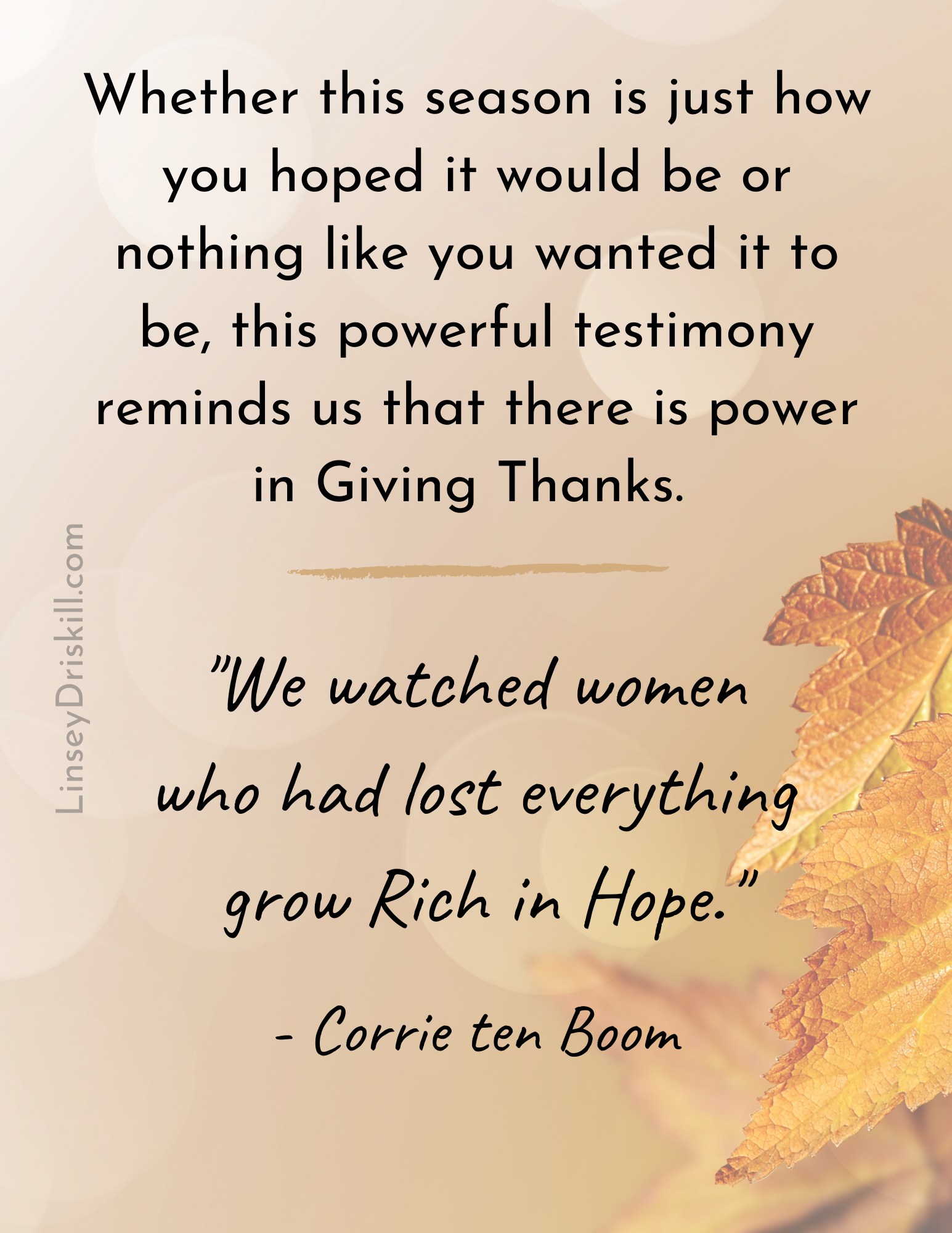 A Powerful Testimony of Giving Thanks – Linsey Driskill